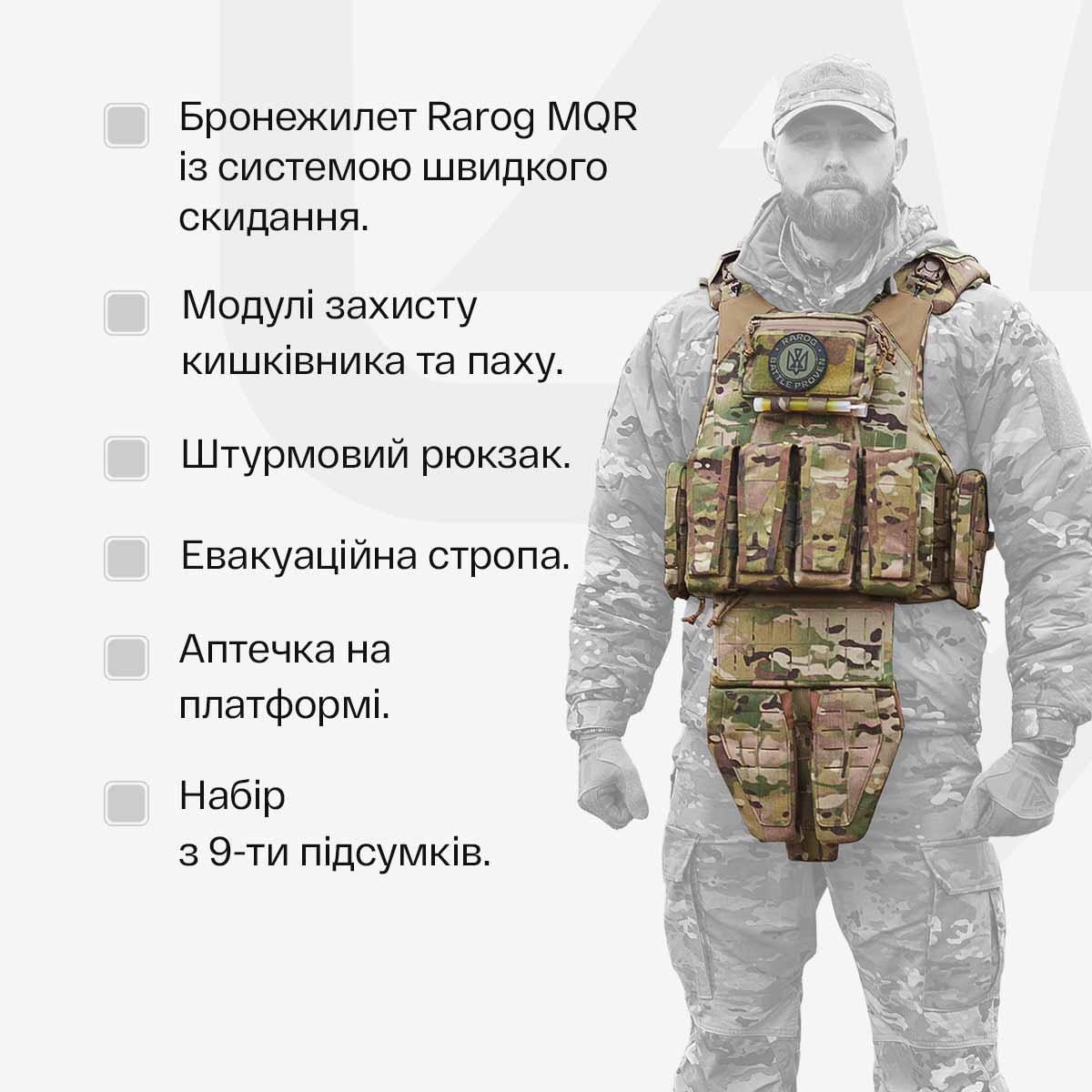 Бронежилет MQR (Modular Quick Release) з модулями захисту | RAROG